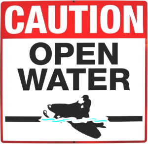Caution Open Water Sign - DockinaBox®