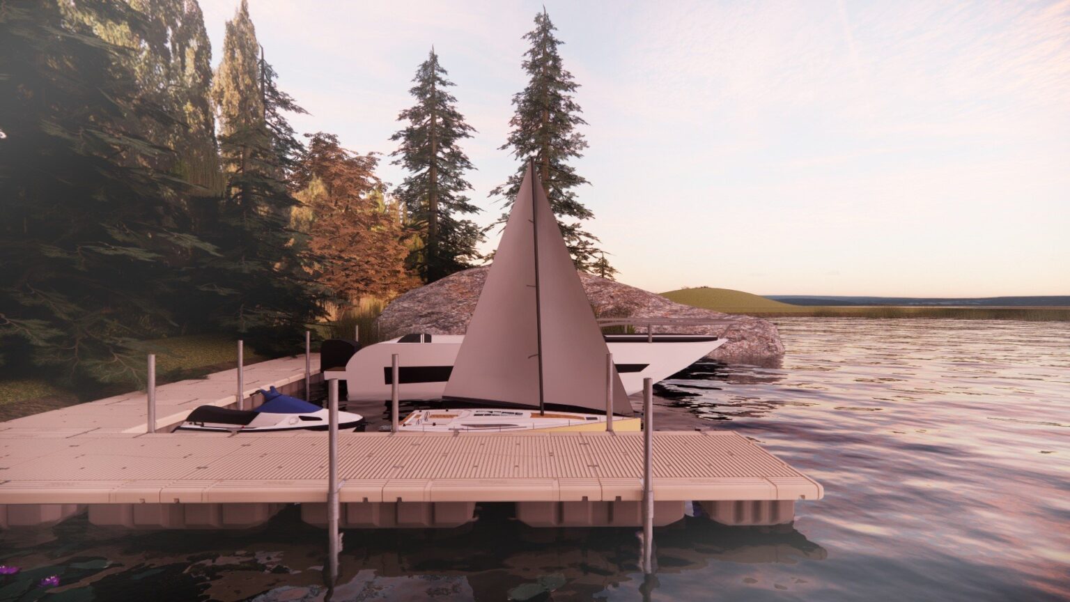 Modular Floating Dock System by Modulo - DockinaBox®